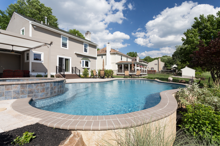 Project #3: Inground Pool, Stonework, and Pergola - Bonucci Masonry